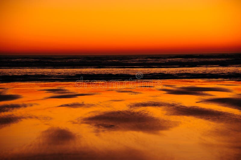 Peace at Last - Sunset on Oregon Coast Stock Image - Image of peaceful ...