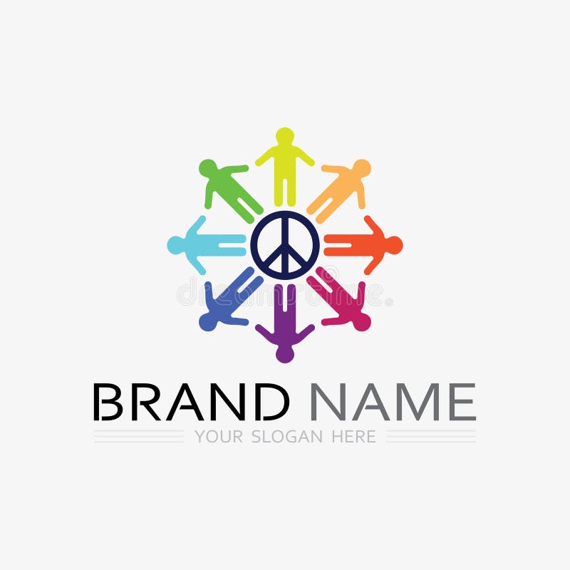 Peace Logo and Design Vector Illustration Concept Design Stock ...