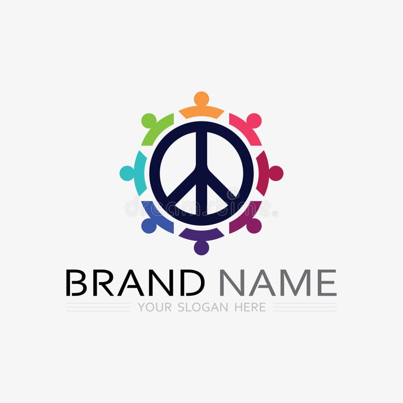 Peace Logo and Design Vector Illustration Concept Design Stock ...