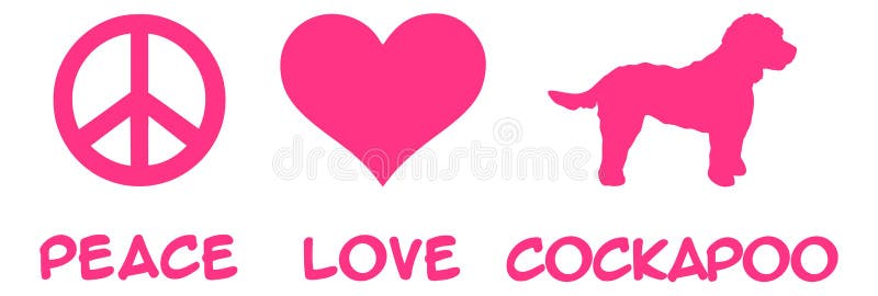 I Love My Cockapoo Silhouette Stock Vector - Illustration of canine ...