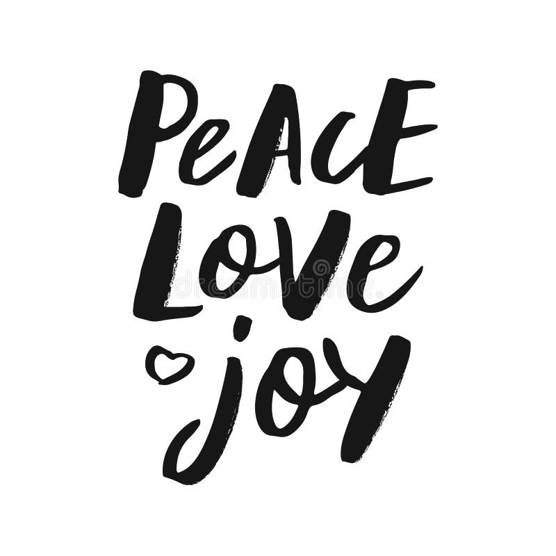 Peace Love Joy Hand Drawn Lettering Stock Illustrations 310 Peace