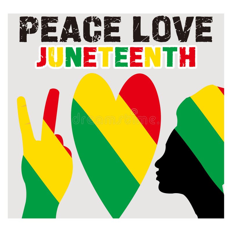 Peace Love Juneteenth Concept. Flat Vector Modern Stock Vector ...