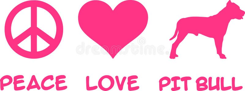 Peace, Love, Pit Bull stock vector. Illustration of pictogram - 135875098