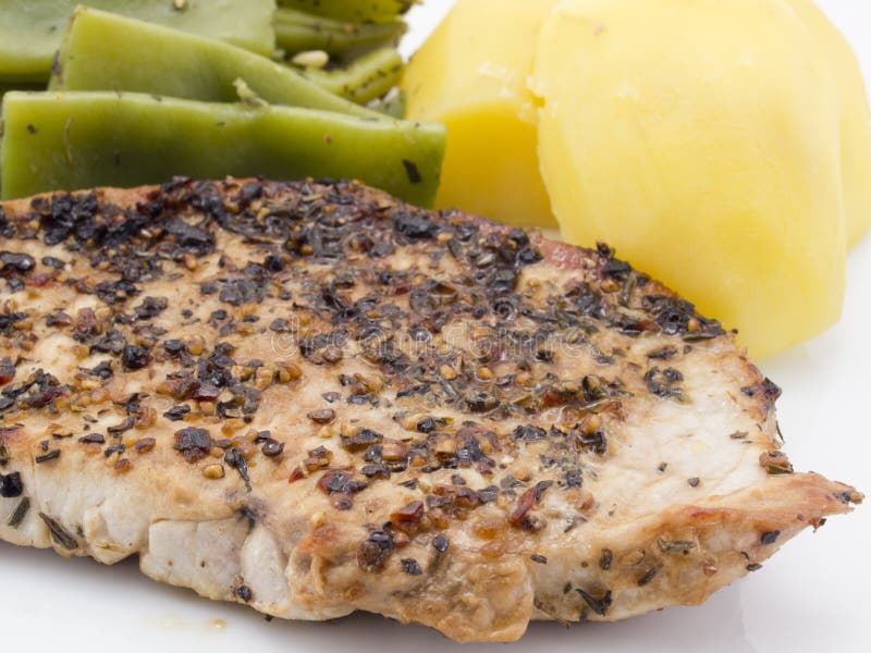 Peace of Meat on Red Scales Stock Image - Image of cuisine, delicious ...