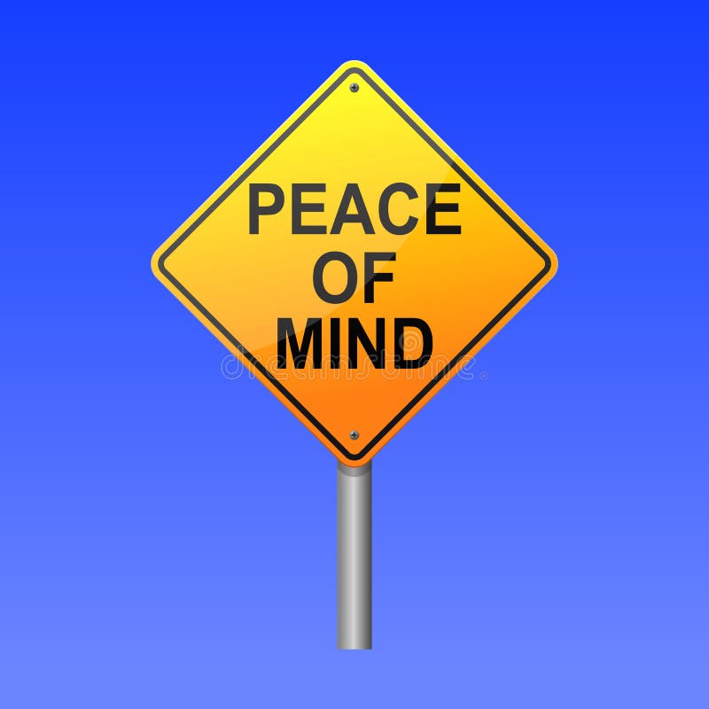 Peace of Mind Road Sign Concept. Stock Illustration - Illustration of ...