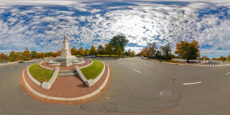 Peace Monument Washington DC Roundabout Traffic Circle. 360 Panorama VR ...