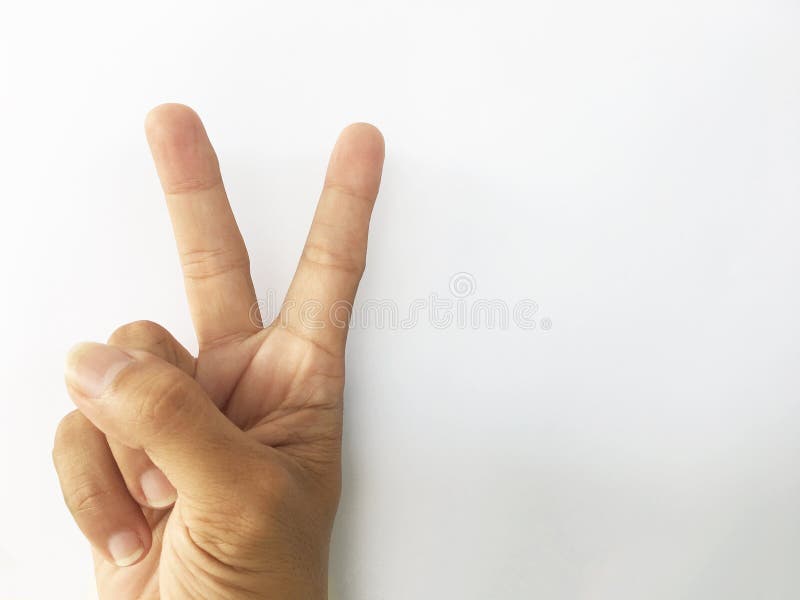 Peace, Number Two Hand Gesture Symbol Stock Photo - Image of peace ...