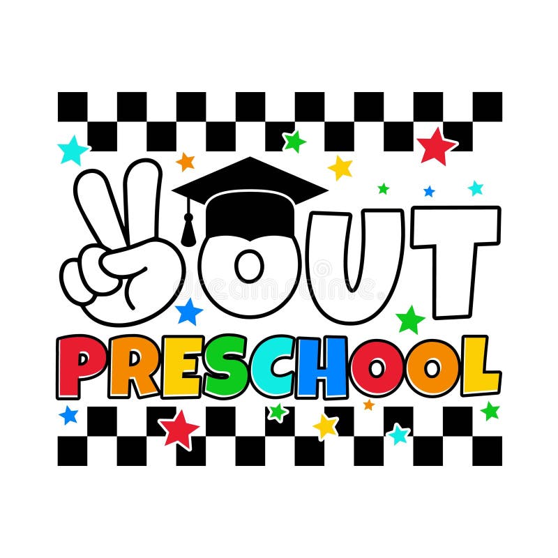 Peace Out Preschool stock vector. Illustration of graduation - 384110228