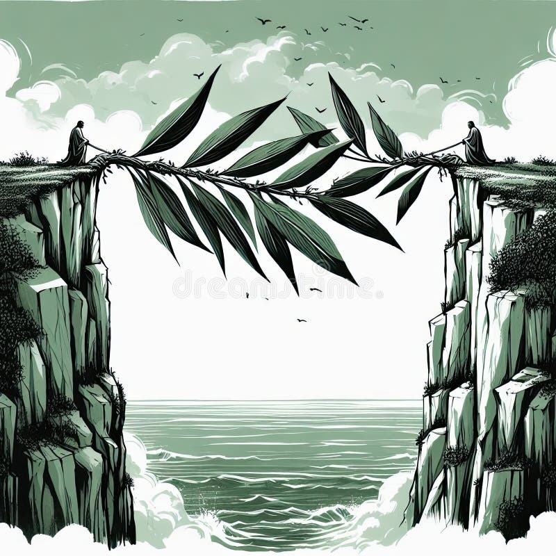 Peace Over the Abyss, Symbolic Connection Stock Illustration ...