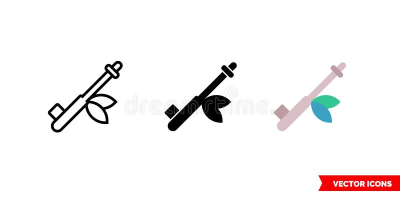 Peace Pipe Icon of 3 Types Color, Black and White, Outline. Isolated ...