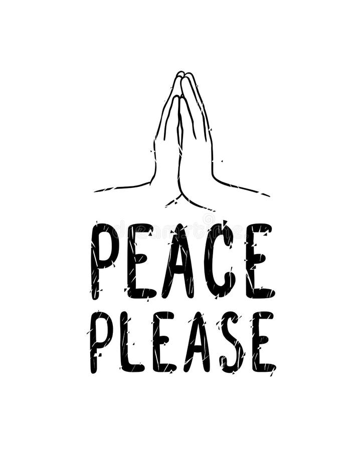 Peace Please. Hands Folded in Prayer Stock Vector - Illustration of ...
