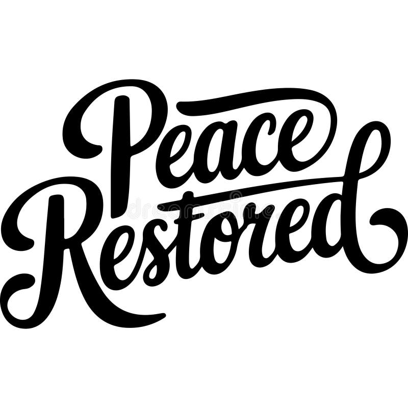 Peace Restored Calligraphy Design Stock Illustration - Illustration of ...