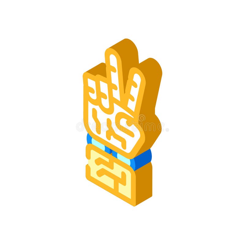 Peace Robot Hand Gesture Isometric Icon Vector Illustration Stock ...