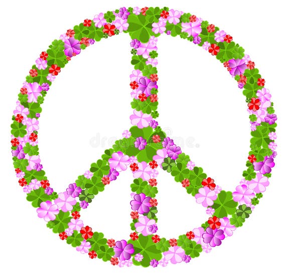 Peace Sign Made Flowers Stock Illustrations – 175 Peace Sign Made ...