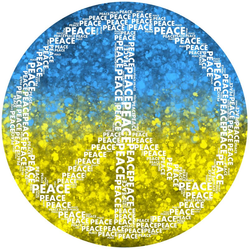 Peace Sign on the Background of Yellow and Blue Colors Ukraine Stock ...