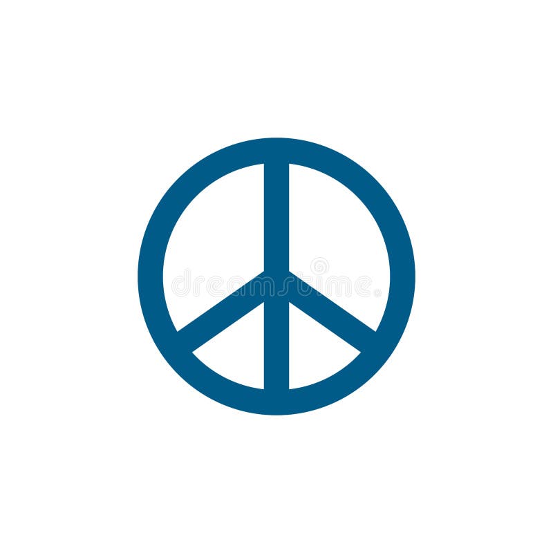 Peace Sign Blue Icon on White Background. Blue Flat Style Vector ...