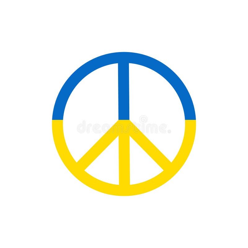 Peace Sign with Blue and Yellow Colors. Vector. Stock Vector ...