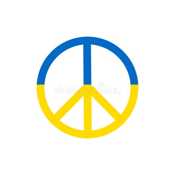 Peace Sign with Blue and Yellow Colors. Vector. Stock Vector ...