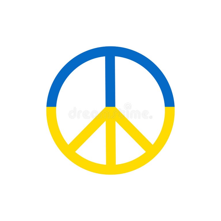 Peace Sign with Blue and Yellow Colors. Vector. Stock Vector ...