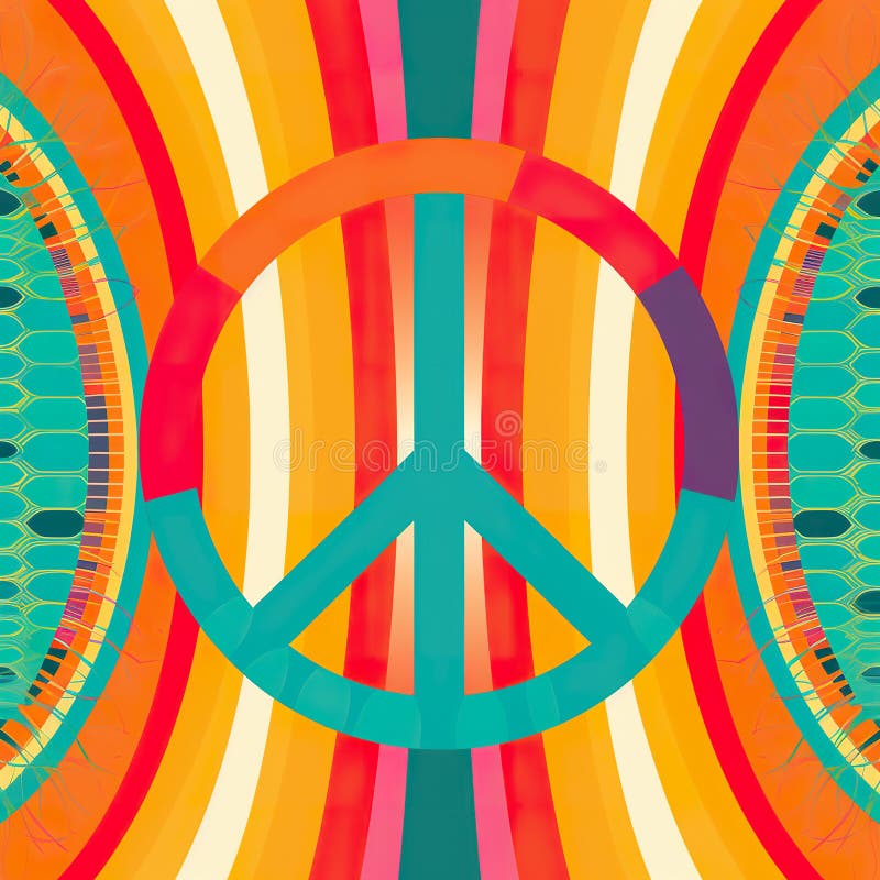 A Peace Sign on a Brightly Colored Background. Generative AI Image ...