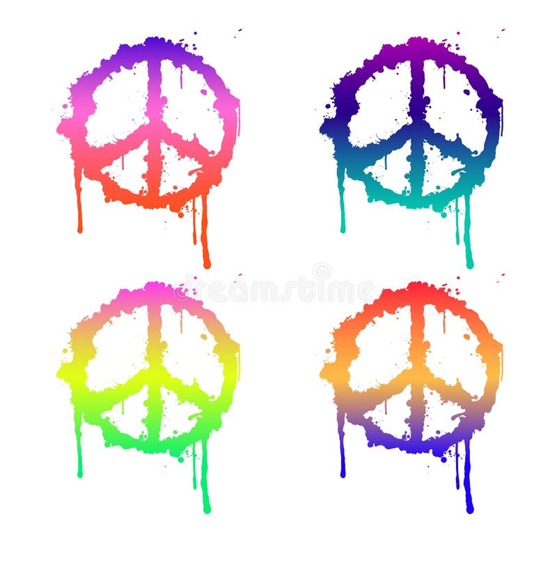 Peace sign in color stock vector. Illustration of sign - 39519157