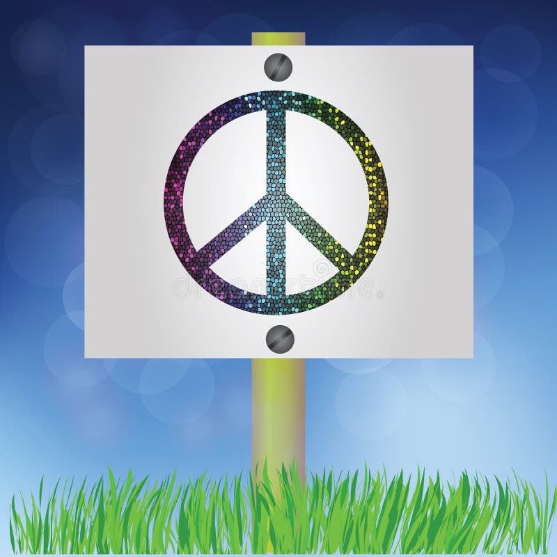 Peace Sign Colorful Rainbow Black Stock Vector - Illustration of bright ...