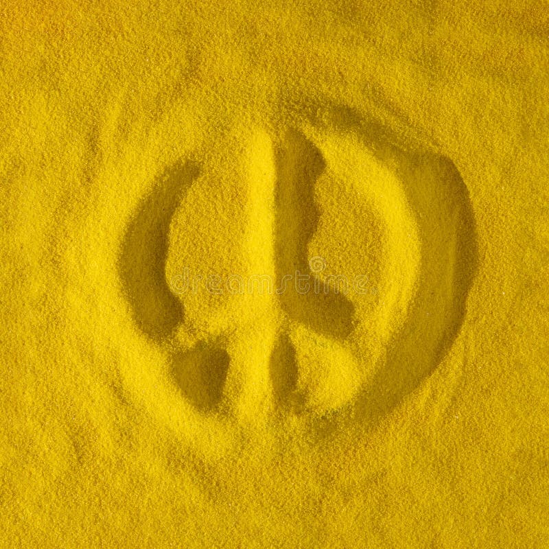 Peace Sign Drawn in the Yellow Sand Stock Image - Image of drawing ...