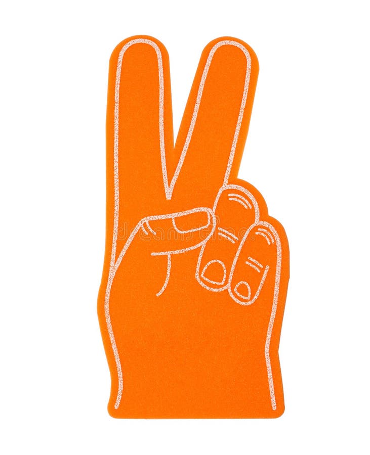 Peace Sign Foam Hand Front stock image. Image of team - 153390399
