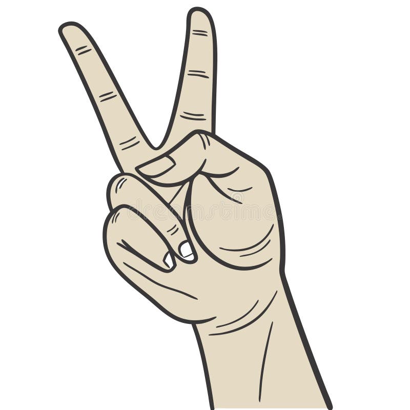 Peace Sign Hand Gesture Vector Illustration for Design and ...
