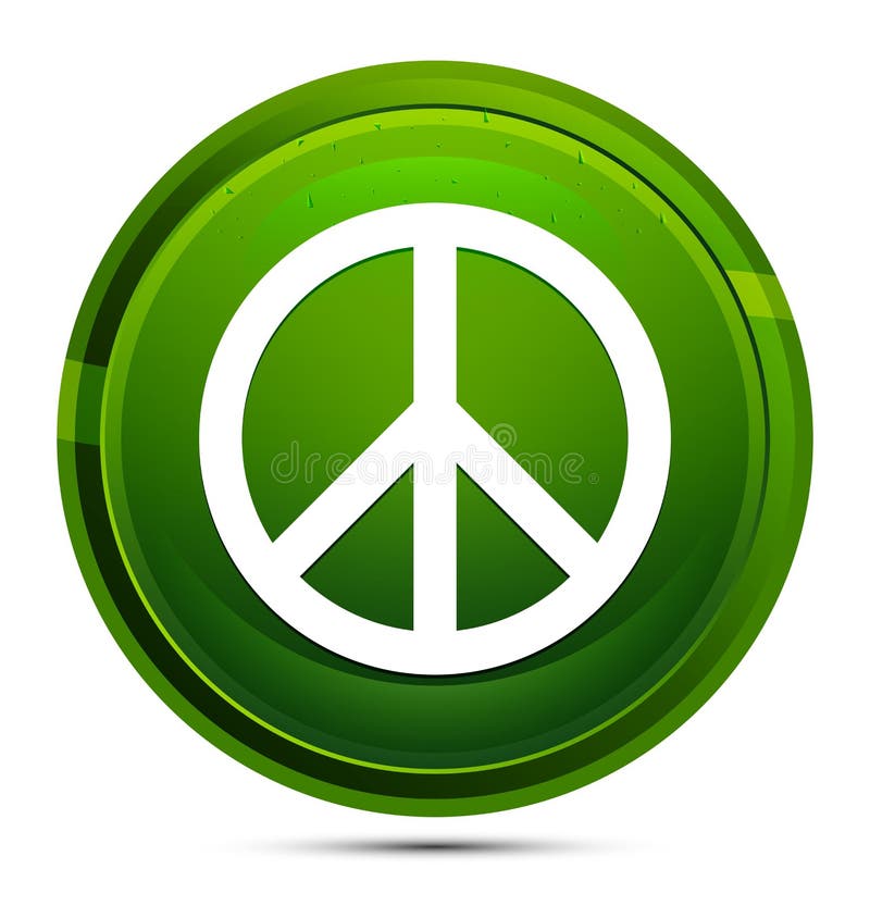 Peace Sign Icon Glassy Green Round Button Illustration Stock Vector ...