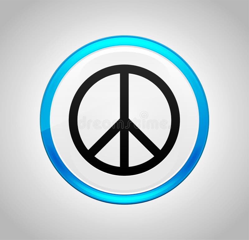 Peace Sign Icon Round Blue Push Button Stock Illustration ...