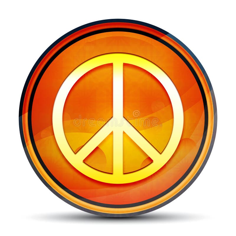 Peace Sign Icon Glassy Vibrant Sky Blue Round Button Illustration Stock ...