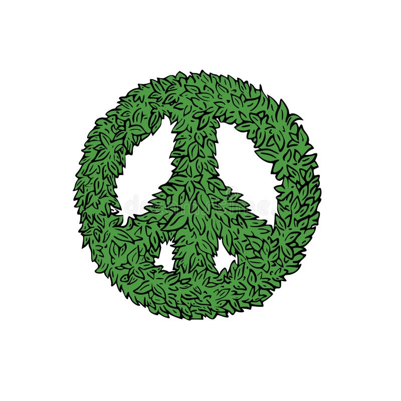Peace sign leaf icon stock vector. Illustration of political - 114825288