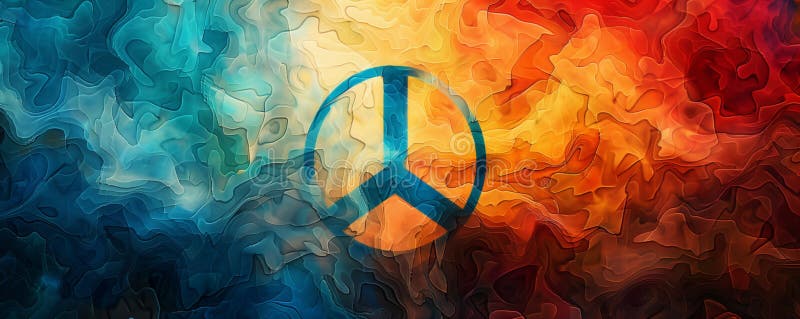 A Peace Sign Painted on a Vibrant Backdrop Stock Illustration ...