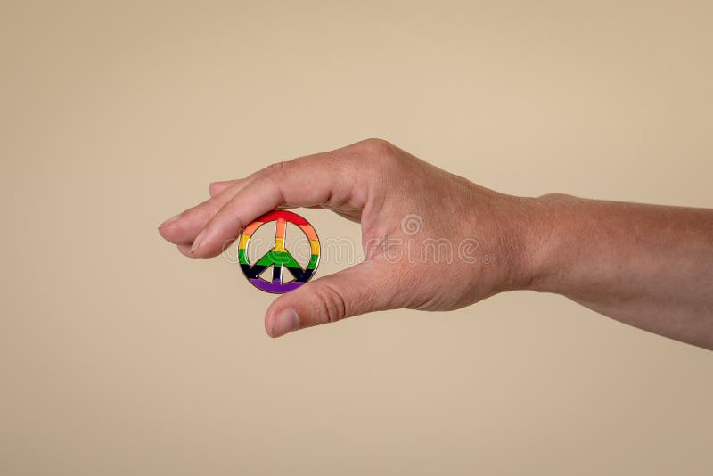 Peace Sign, Rainbow Colors. Love and Equality Concept Stock Image ...