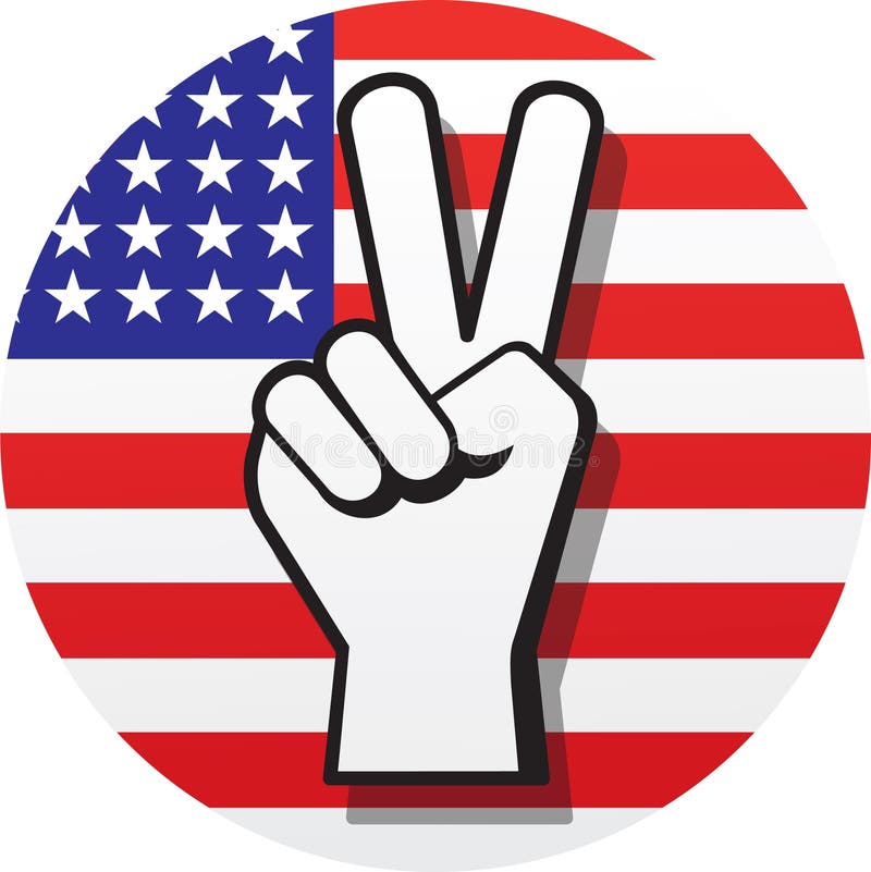 Peace Sign on Red, White and Blue Stock Vector - Illustration of ...