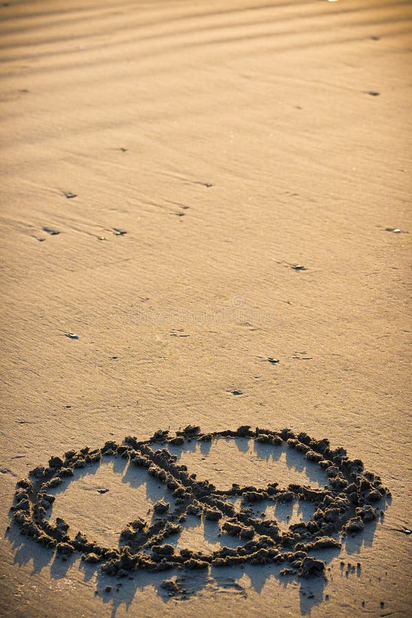 Peace Sign in the Sand stock photo. Image of tropical - 29176920