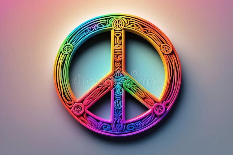 Peace Sign in the Shape of the Peace Symbol. Stock Illustration ...