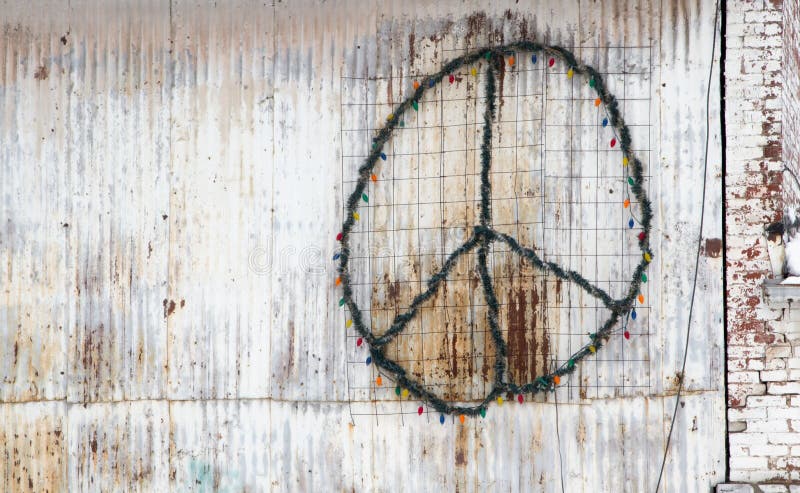 Peace Sign on the Side of a Building Stock Image - Image of negative ...