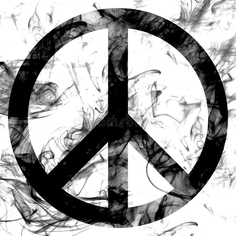 Peace Sign Grunge Smoke Flag Stock Illustration - Illustration of ...