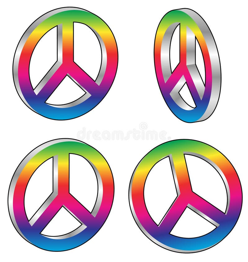 Peace signs stock vector. Illustration of peace, colorful - 43486310