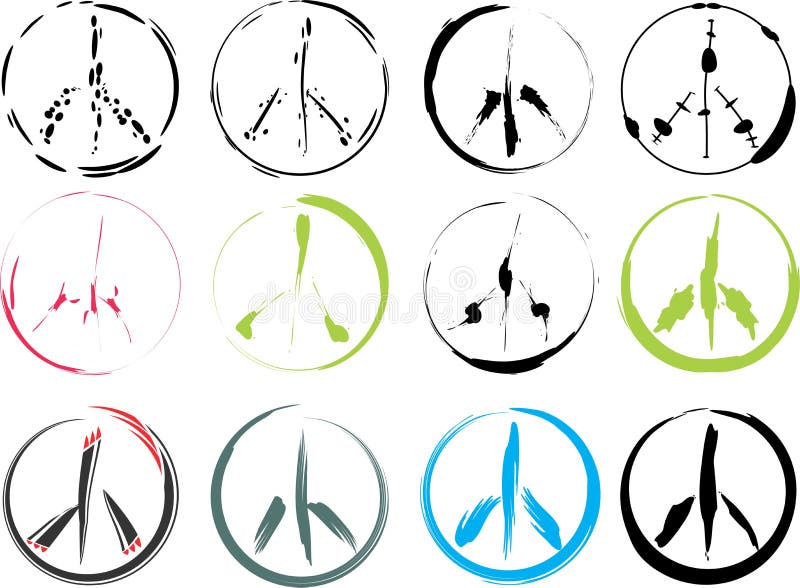 Peace signs stock vector. Illustration of humanity, seperated - 100081403