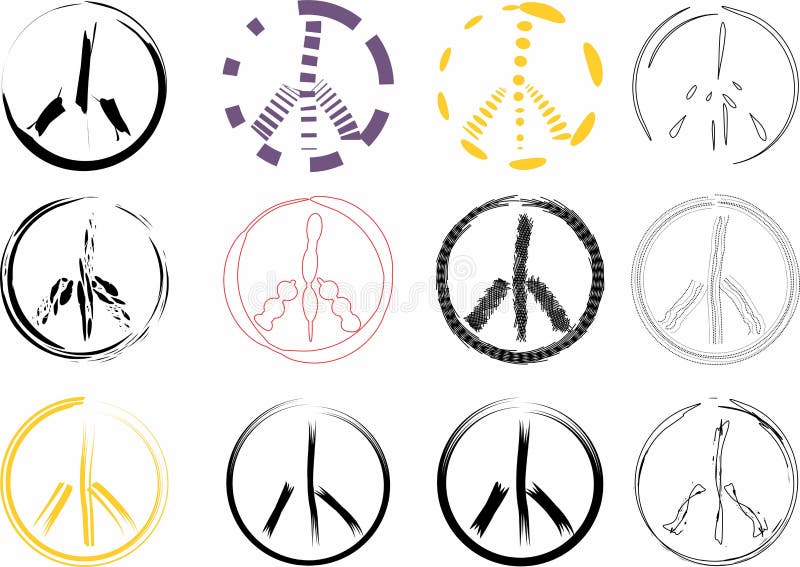 Peace signs stock vector. Illustration of order, brush - 100081420