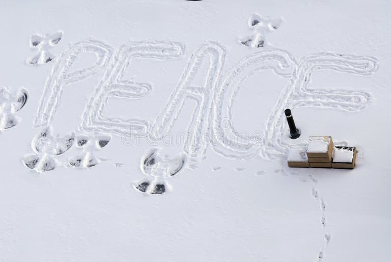 Peace on snow stock image. Image of pigeon, mark, snow - 4813909