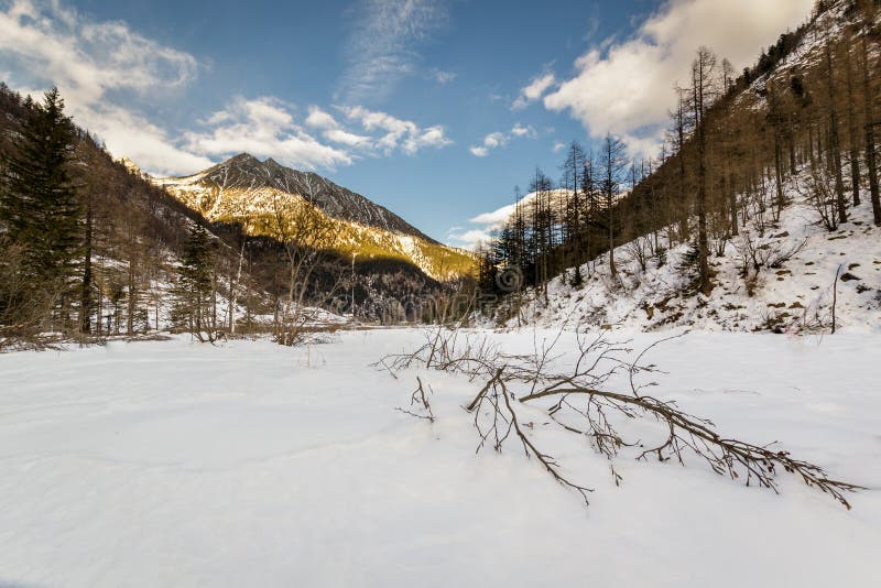 Peace of snow stock photo. Image of lago, river, peace - 65767548