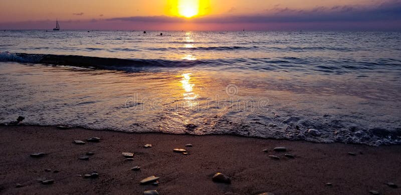 Peace and Sunset stock photo. Image of peace, beach - 158391622
