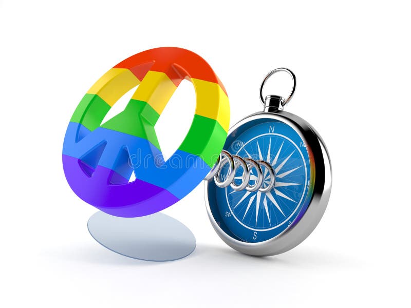 Peace Symbol Character with Wheelchair Stock Illustration ...