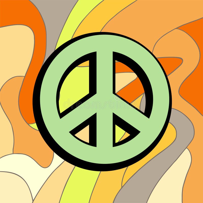 Peace symbol stock vector. Illustration of abstract, groovy - 74190177