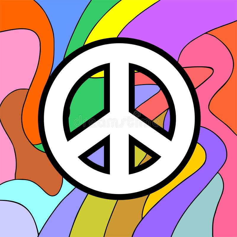 Peace symbol stock vector. Illustration of abstract, groovy - 74190177