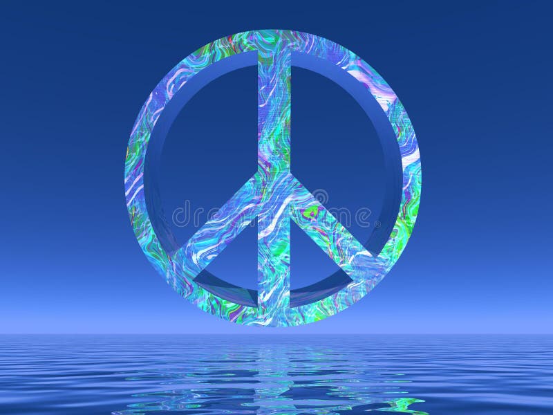 Peace symbol - 3D render stock illustration. Illustration of symbol ...